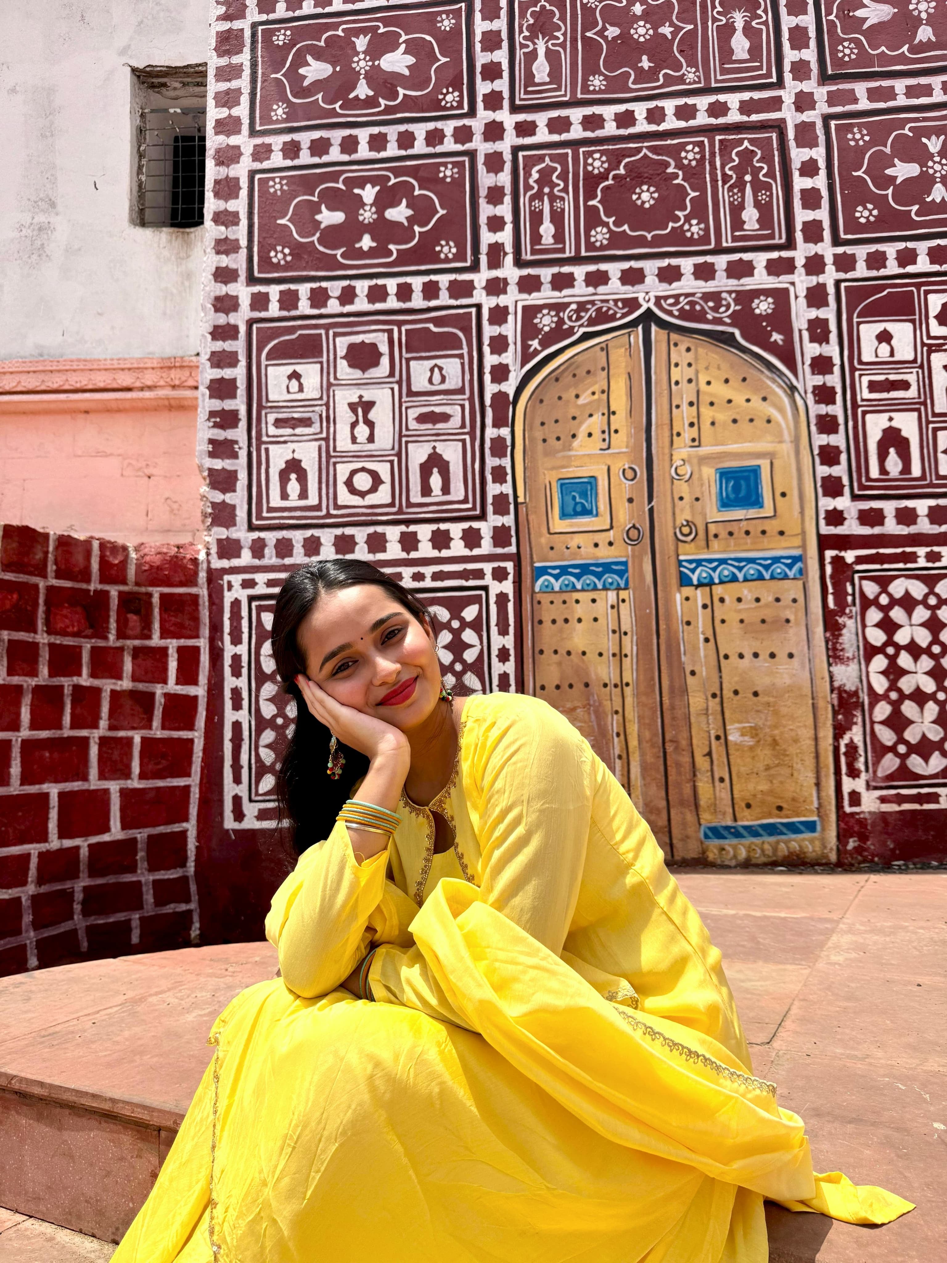 Sunset Yellow Kurta skirt Set