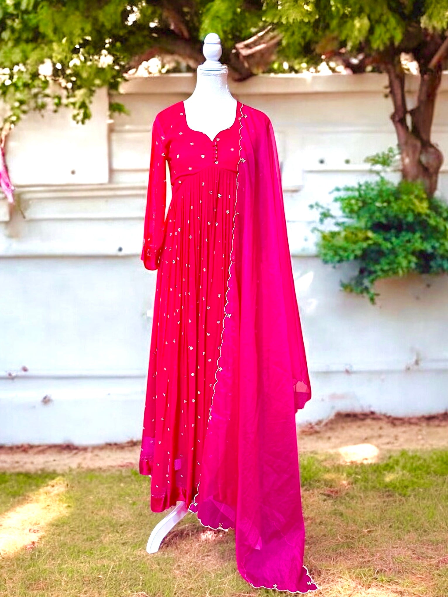 Delicious Raspberry Embellished Kurta Set